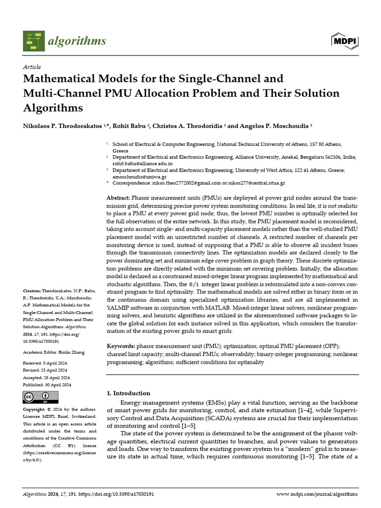 Mathematical Models For The Single-Channel and Mul | PDF | Mathematical Optimization | Applied ...