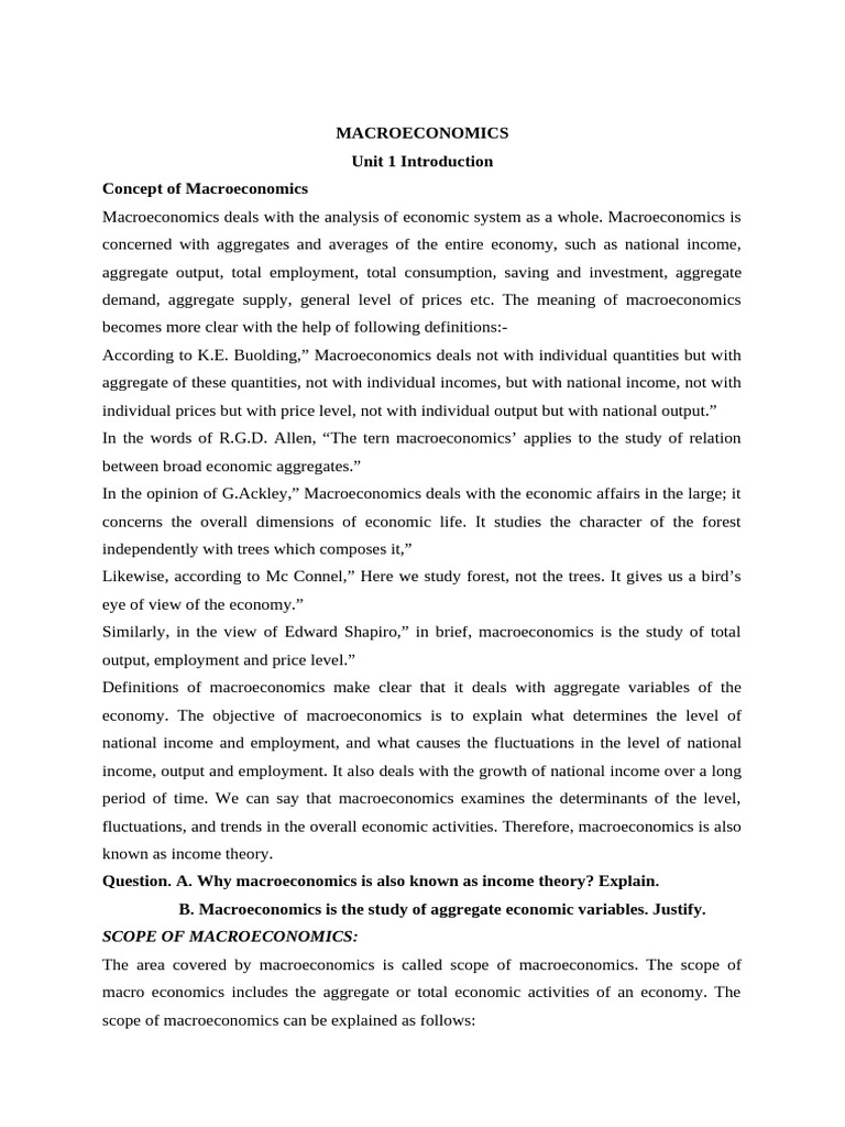 MACROECONOMICS | PDF | Macroeconomics | Gross Domestic Product