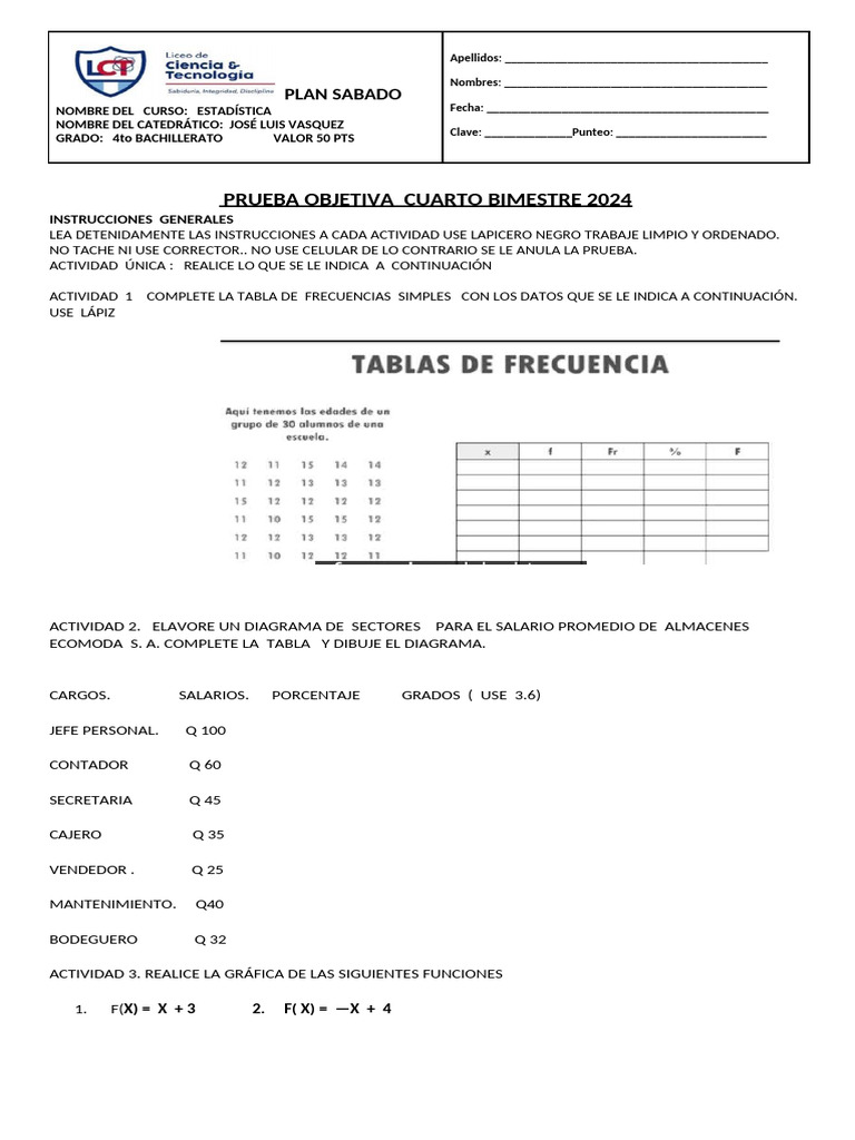 Estad.4to Bach Sab | PDF