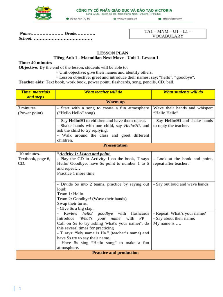 Ta1 MNM U1 L1 Vocabulary | PDF | Learning | Human Communication