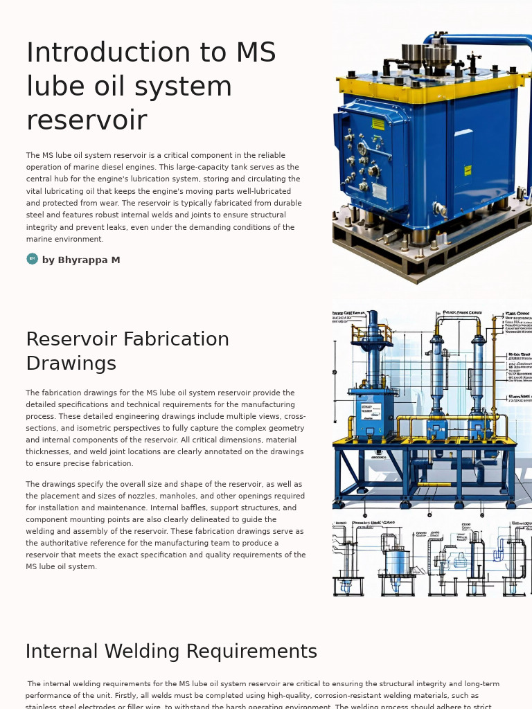 MS Lube Oil Reservoir Overview | PDF | Welding | Construction