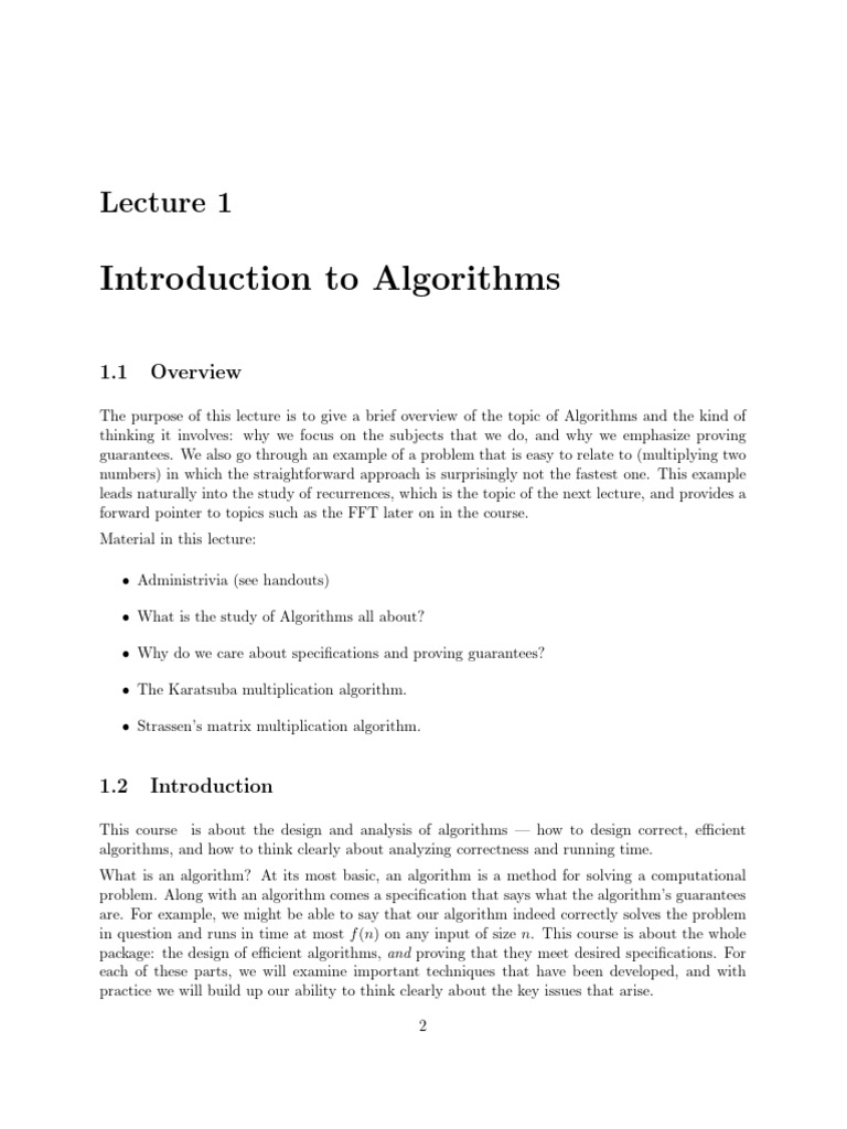 Karatsuba Multiplication Overview | PDF | Computational Complexity ...