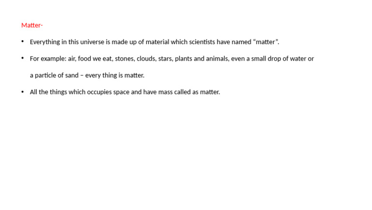 Matter Definition | PDF