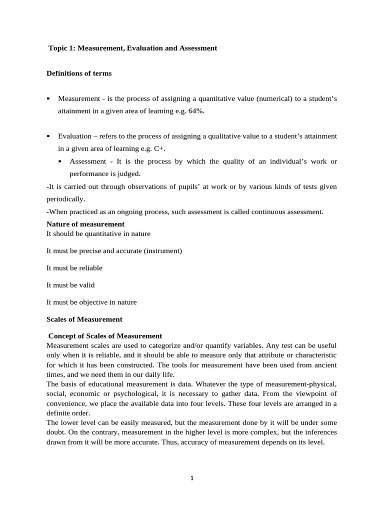 Understanding Measurement Scales in Education | PDF | Level Of ...