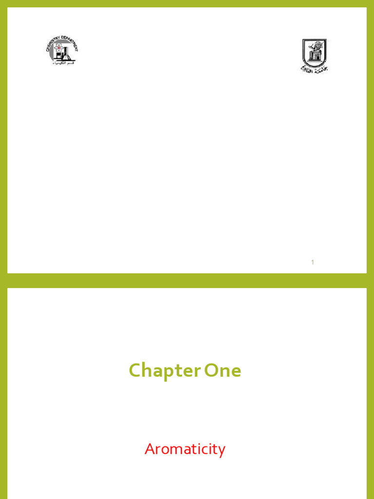 Lecture 1 Aromatic Chemistry | PDF | Aromaticity | Covalent Bond