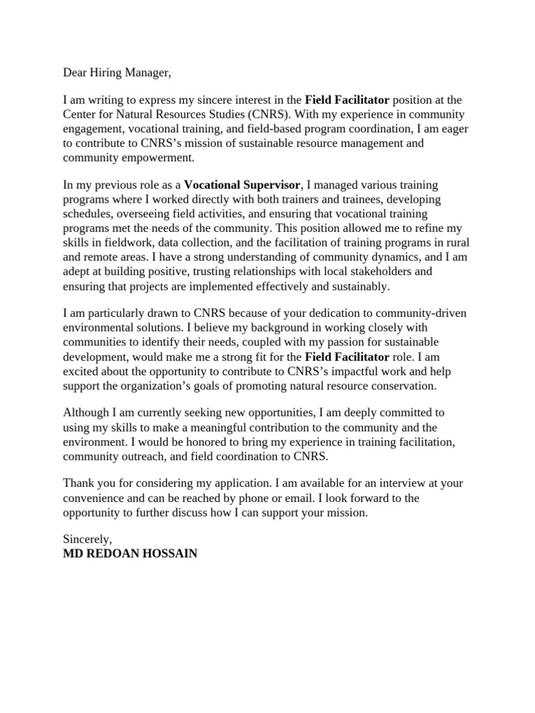 Dear Hiring Manager | PDF