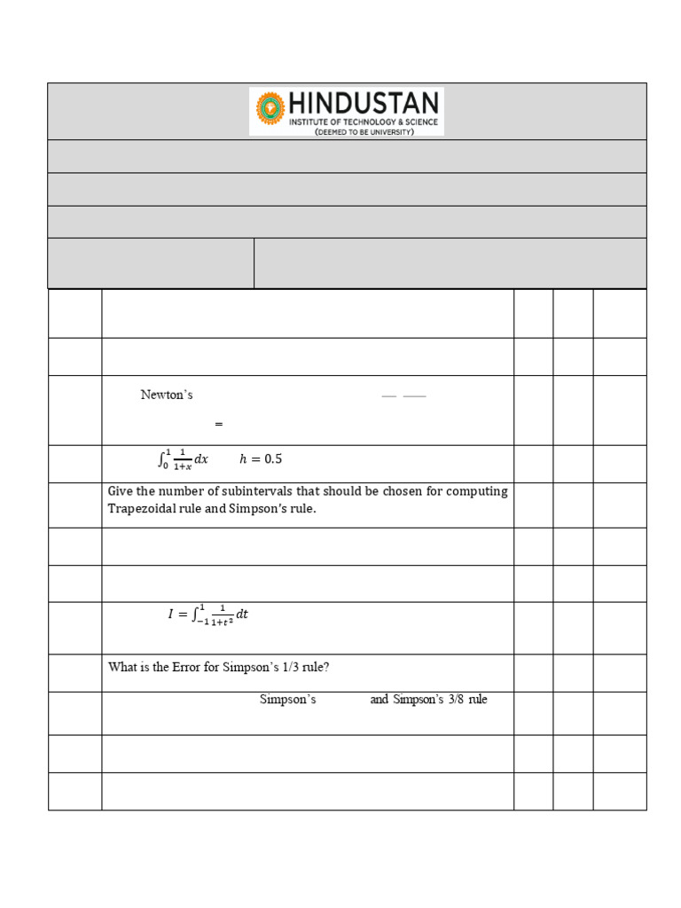 Final QB - Module3 - Numerical Differentiation and Integration | PDF | Algorithms | Mathematical ...