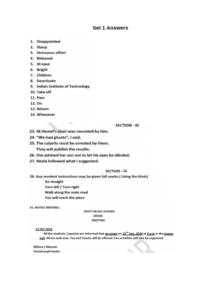 Model Question Answer Keys | PDF
