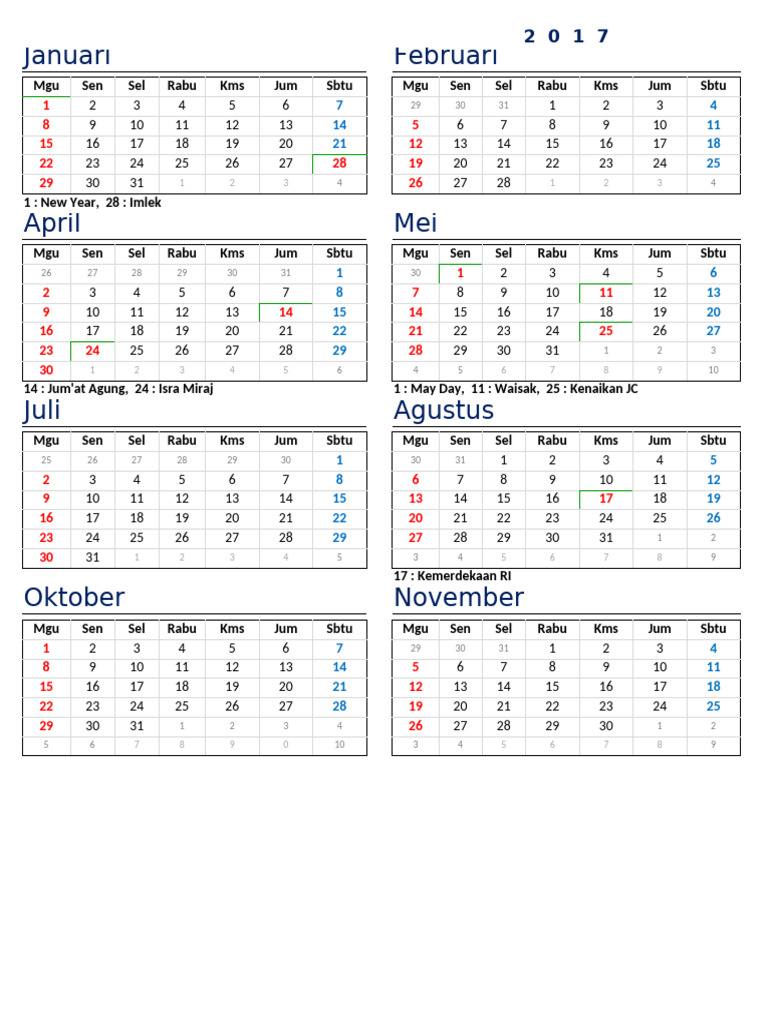kalender-2017-indonesia | PDF