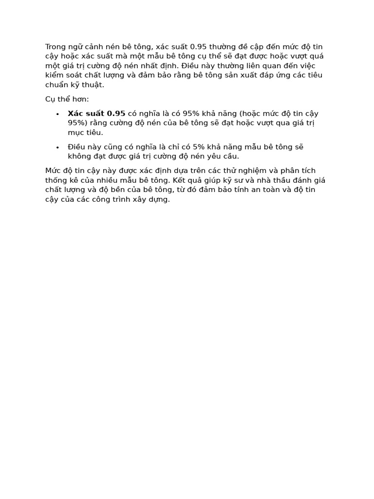 Xac Xuat Nen Be Tong | PDF