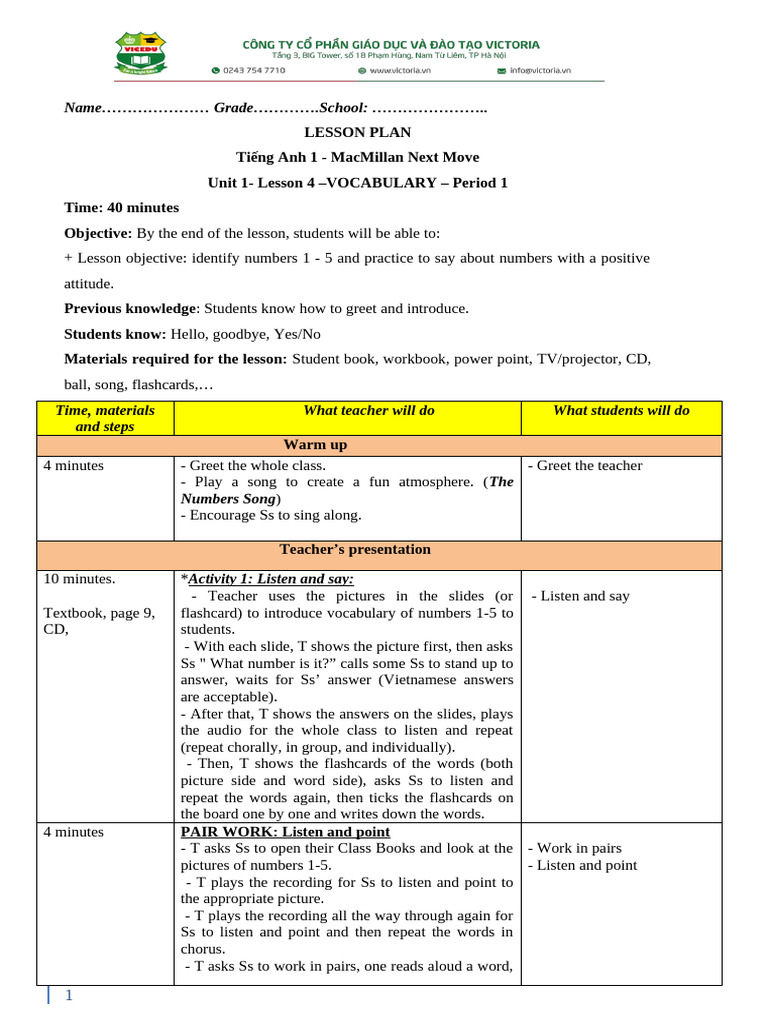 TA1-MNM-U1-L4-VOCABULARY-P1 | PDF | Learning