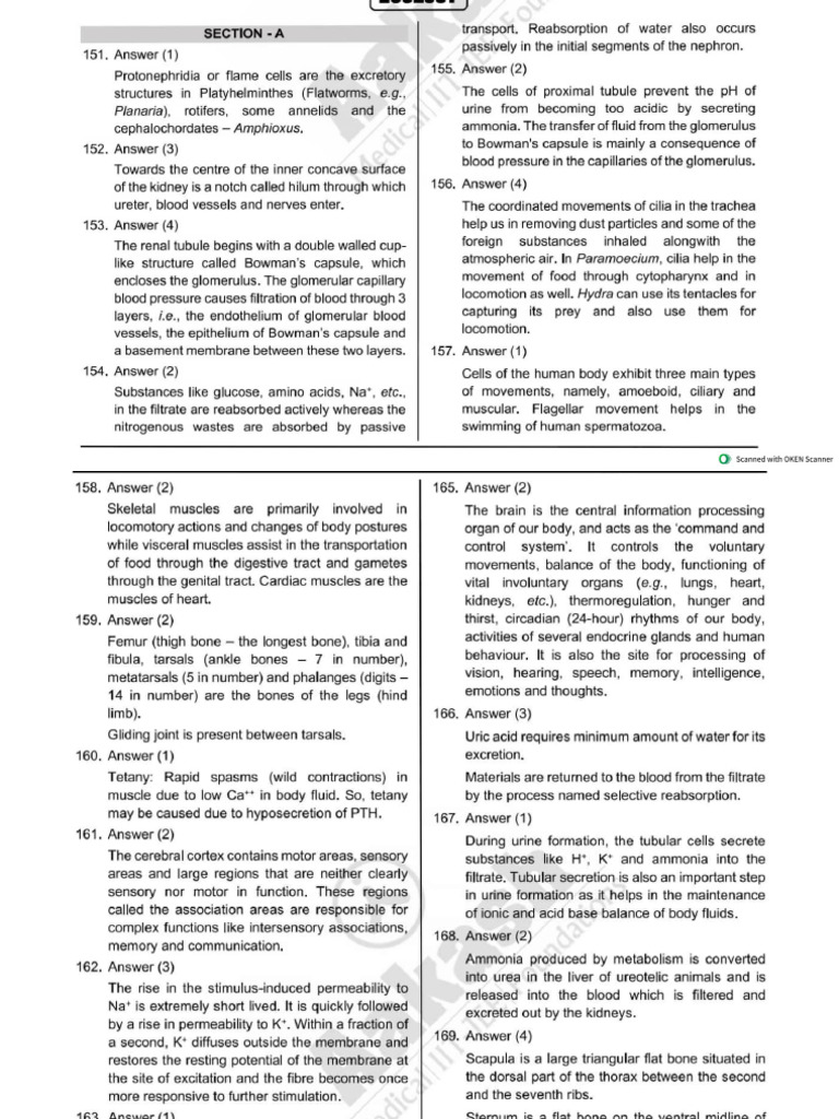 Human Physiology 1 Solutions | PDF