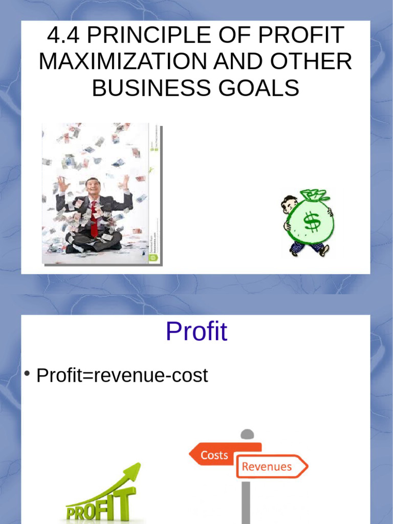 Unit 4 - 4.4 Principle of Profit Maximisation | PDF