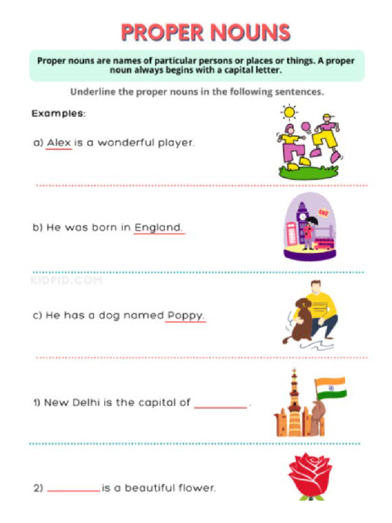 Common and Proper Nouns 1st grade | PDF
