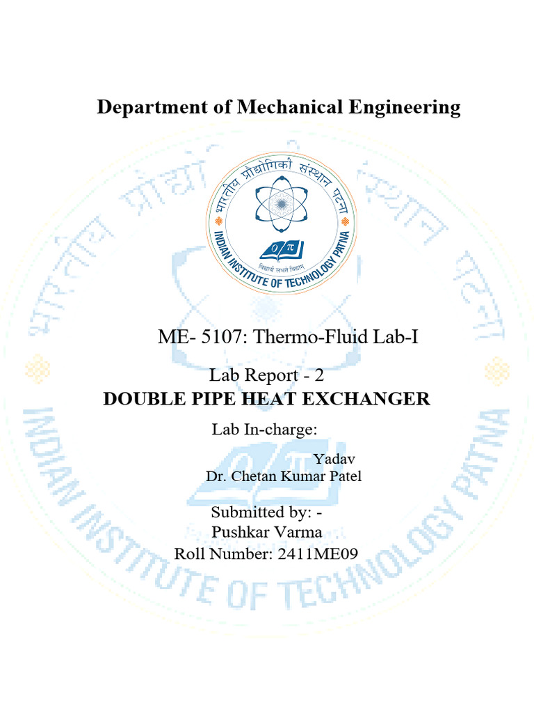 Double Pipe Heat Exchanger Lab Report | PDF | Heat Exchanger | Heat ...
