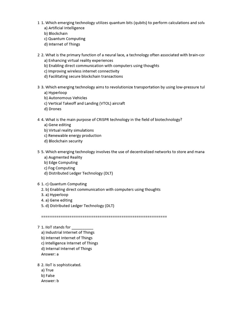 Emerging Technologies MCQ | PDF | Cloud Computing | Software As A Service