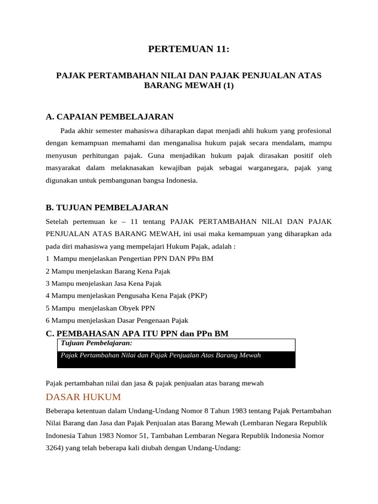 Pertemuan 11 Hukum Pajak | PDF