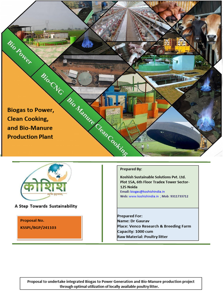 KSSPL BGP PL 241103 500cum. | PDF | Biogas | Manure