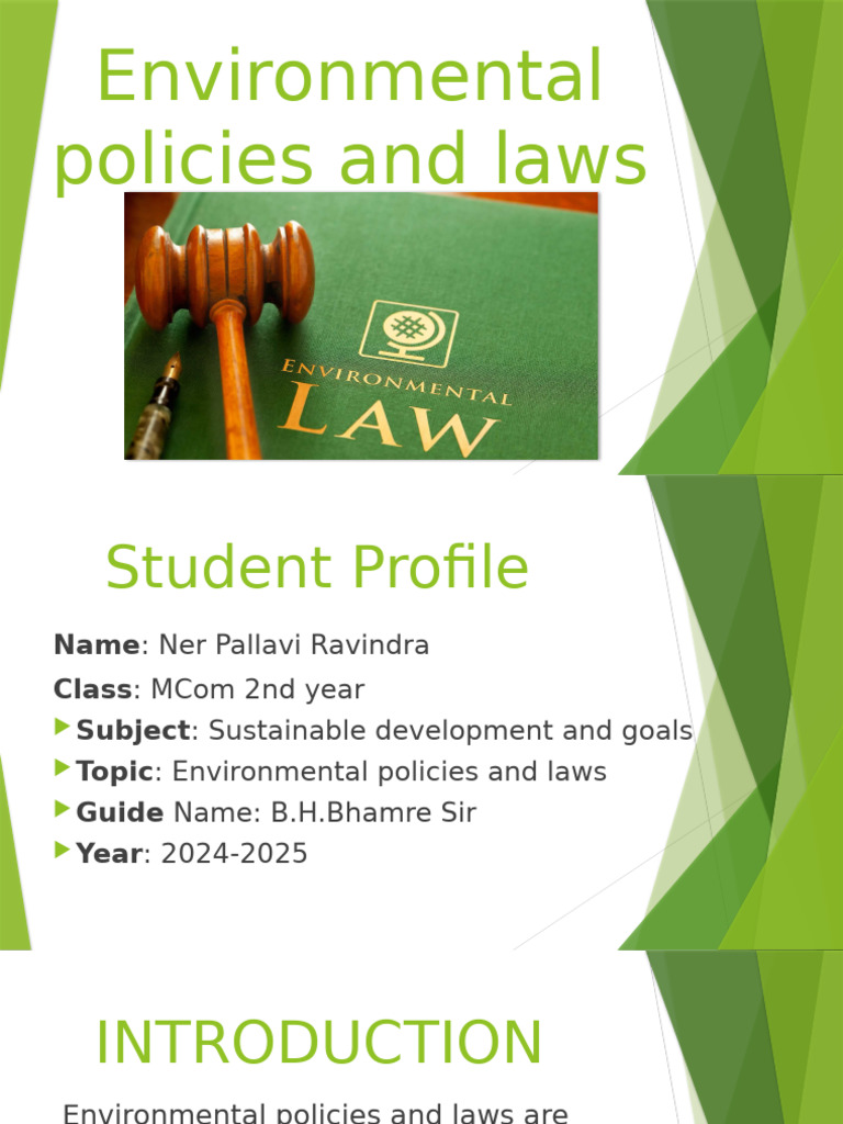Environmental Policies and Laws | PDF