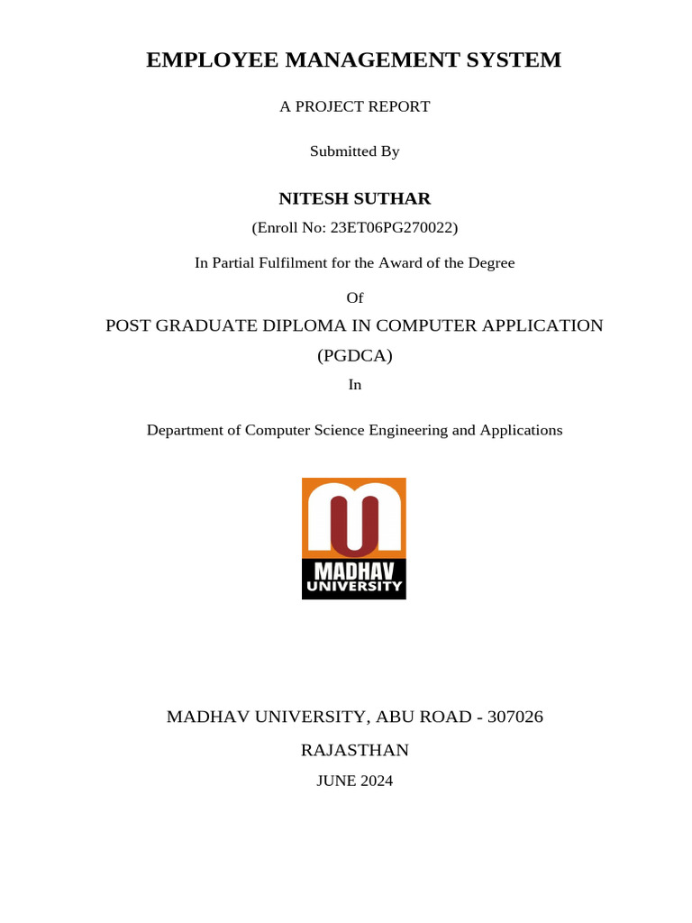 Employee Management System - NItesh Suthar | PDF | Databases ...