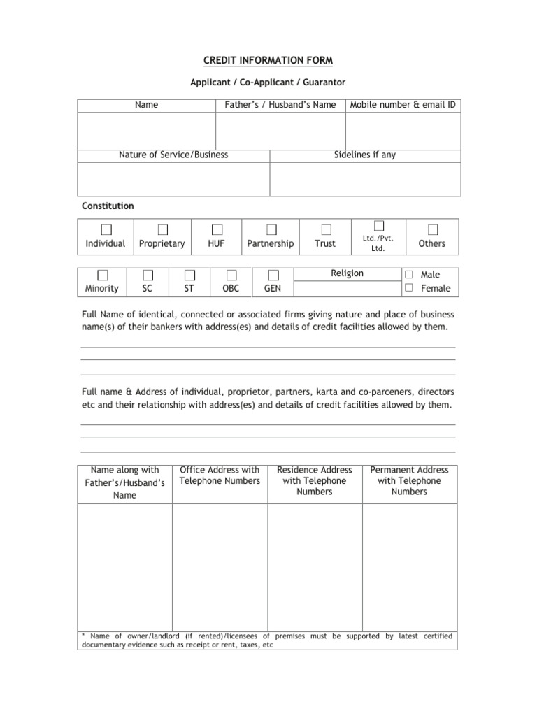 Credit Information | PDF