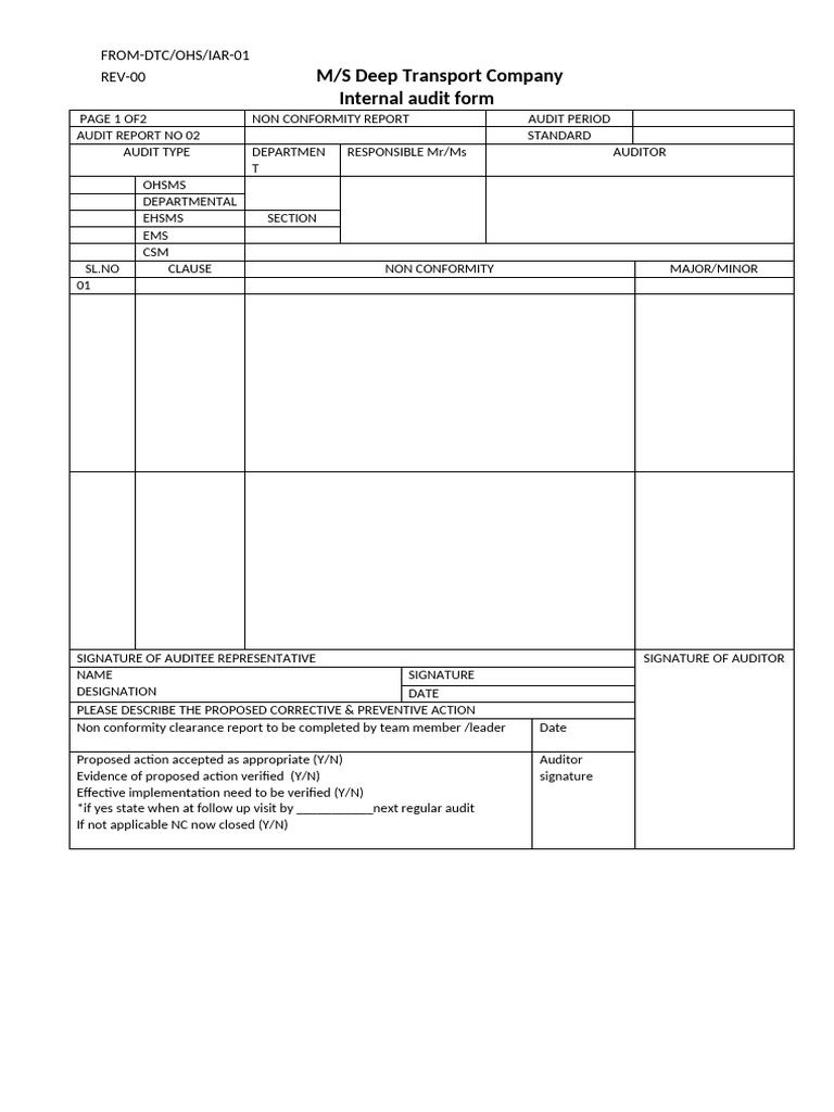 Internal Audit Report | PDF