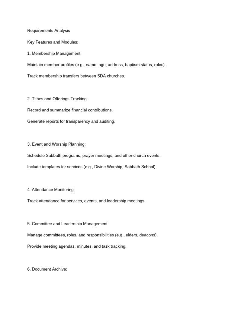 Church Management System Overview | PDF