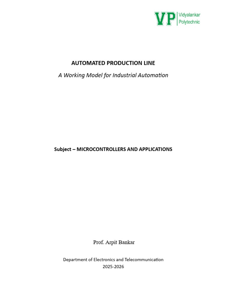 Automated Production Line Model | PDF