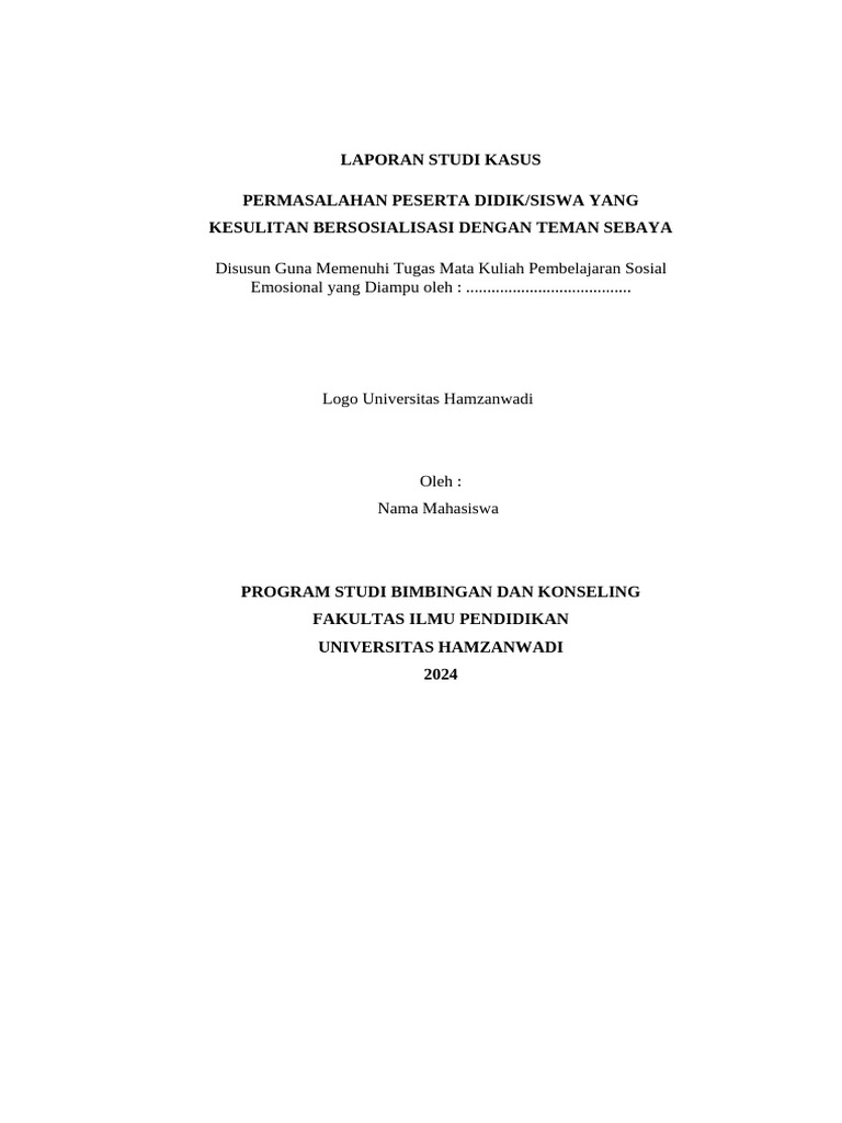 Contoh Laporan Studi Kasus | PDF