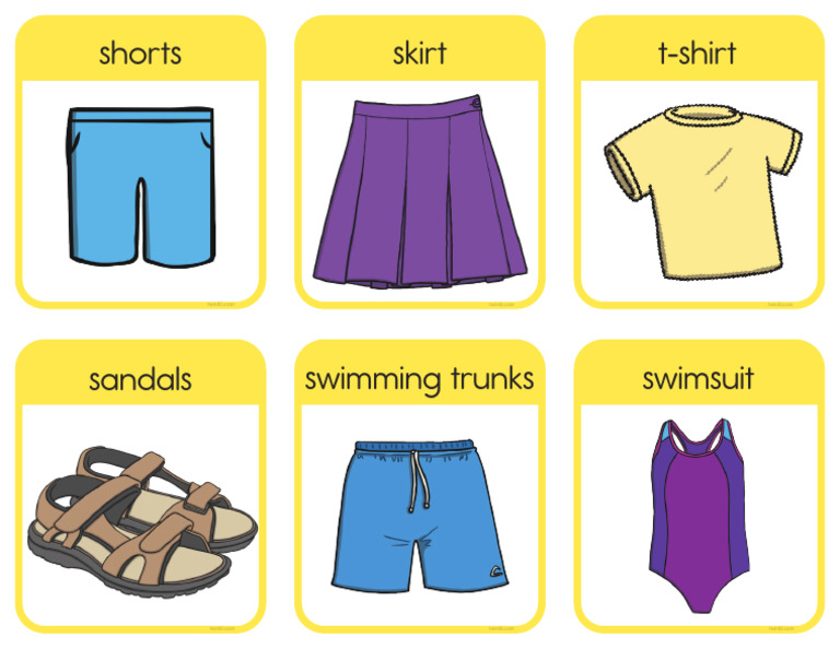 Us A 89 Summer Clothes Picture Cards - Ver - 2 | PDF