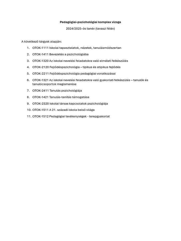 Komplex Vizsga 2024 | PDF