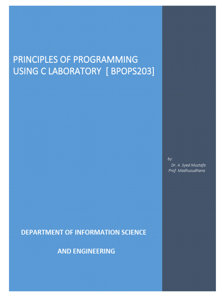 BPOPS203 C Programming Lab Guide | PDF | Computer Programming ...