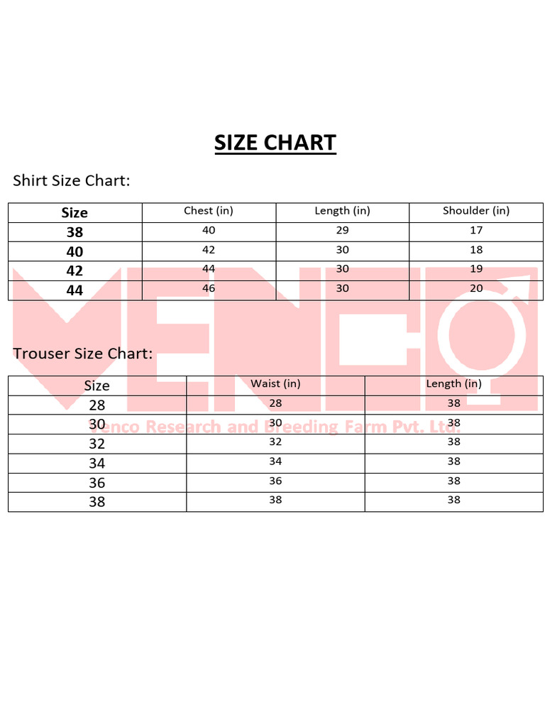 Women's and Kids' Size Charts | PDF