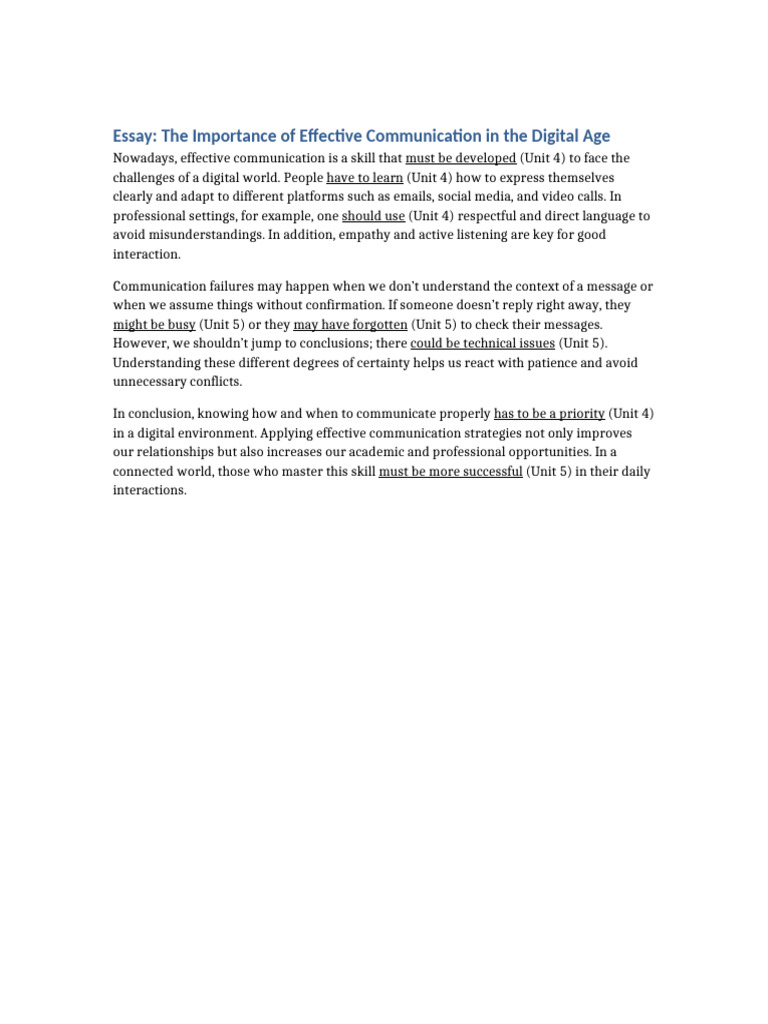 Effective Communication Essay | PDF