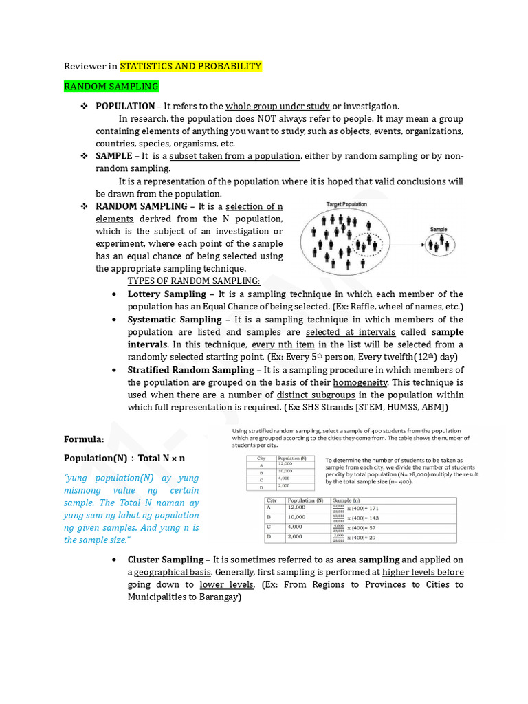 Statistics and Probability | PDF | Sampling (Statistics) | Mean