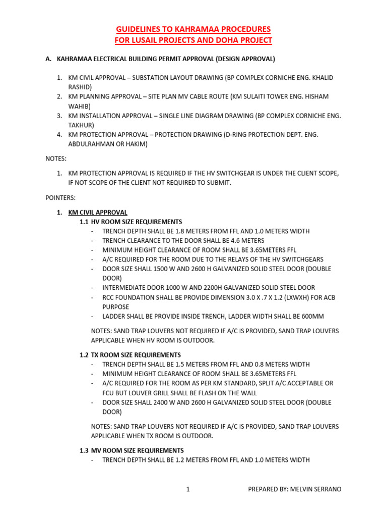 Kahramaa Guidelines for Lusail Projects | PDF | Electrical Engineering ...