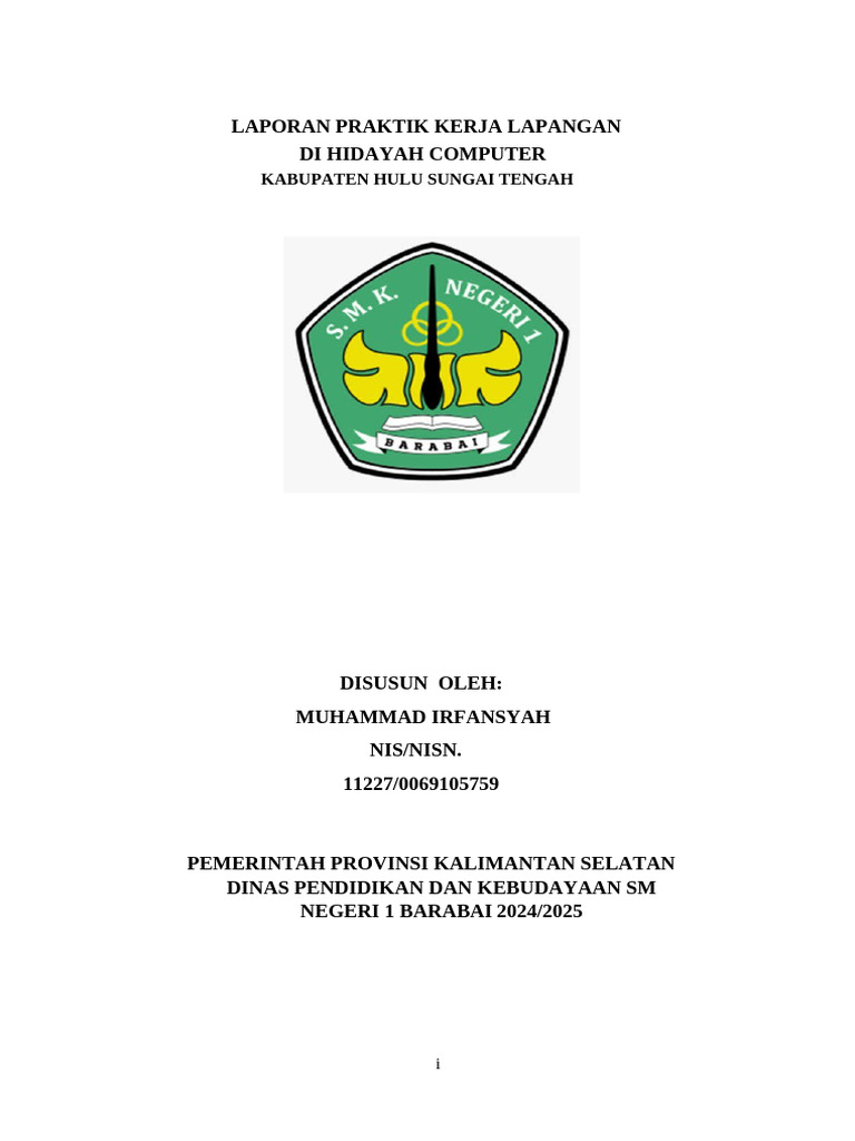 Laporan PKL Muhammad Irfansyah | PDF