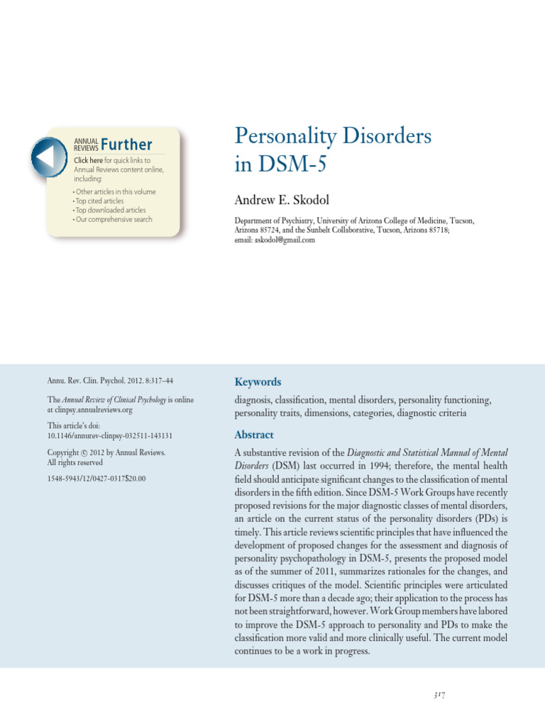 Personality Disorders in DSM-5 | PDF | Dsm 5 | Diagnostic And ...