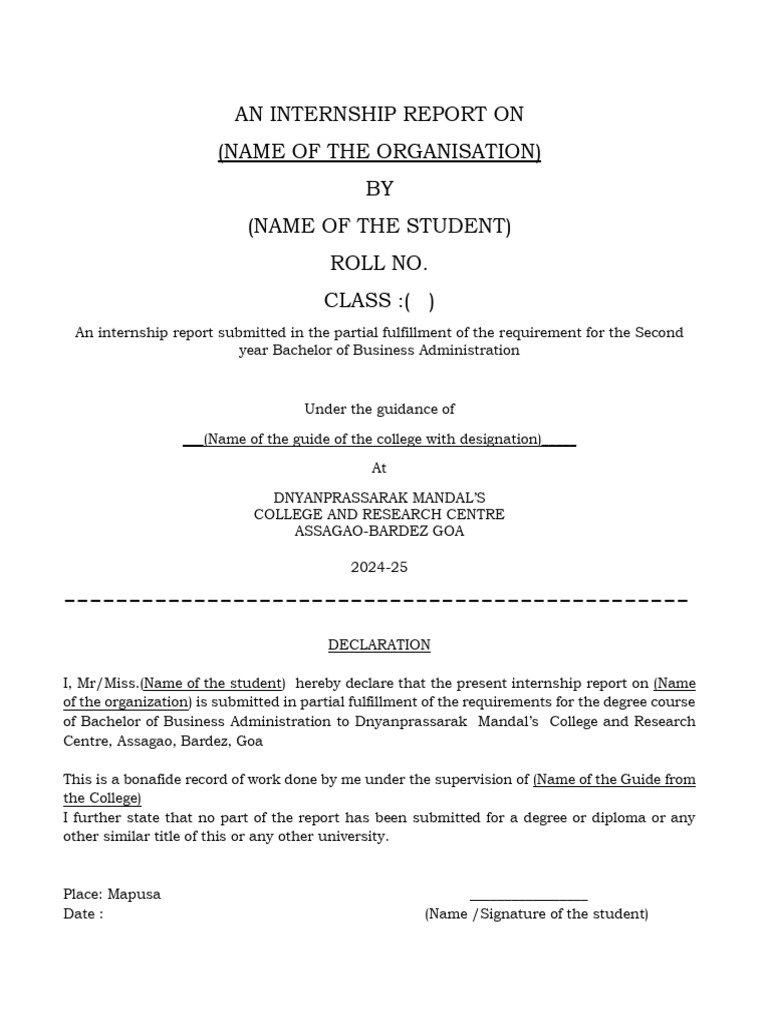 Sybba Internship Format | PDF | Bibliography