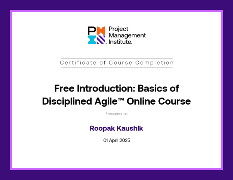 Free Introduction - Basics of Disciplined Agile™ Online Course | PDF