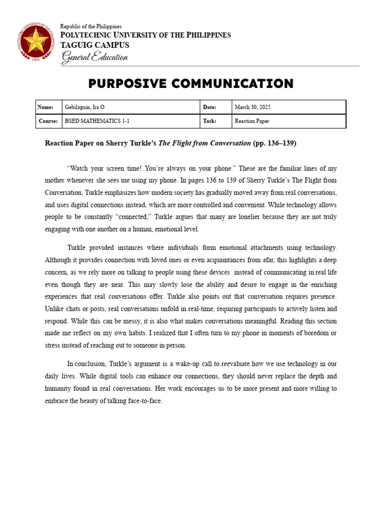 Purposive Communication | PDF