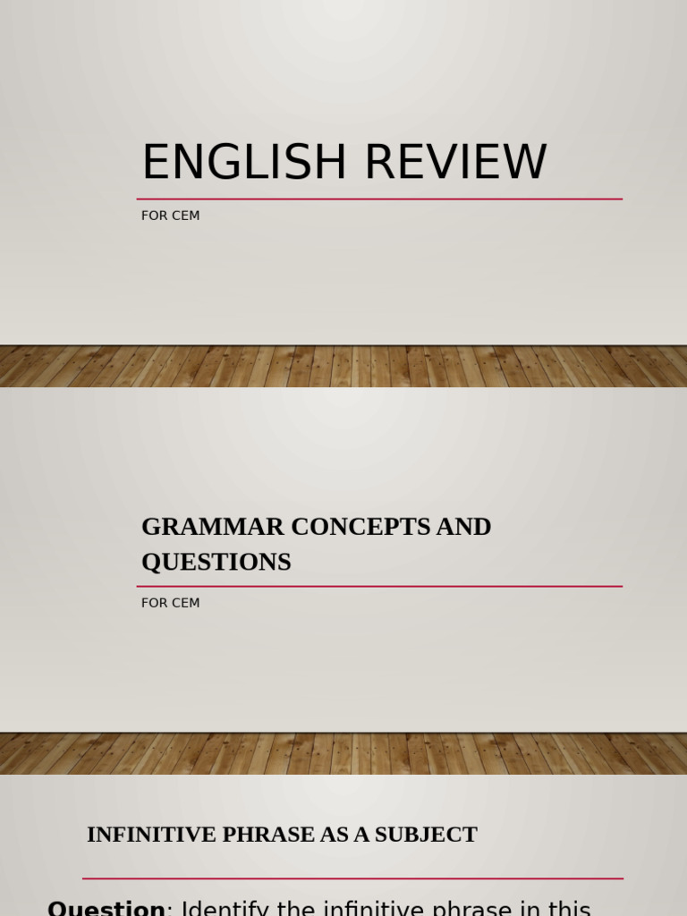 CEM English Grammar Concepts Review | PDF | Pronoun | Grammatical Tense