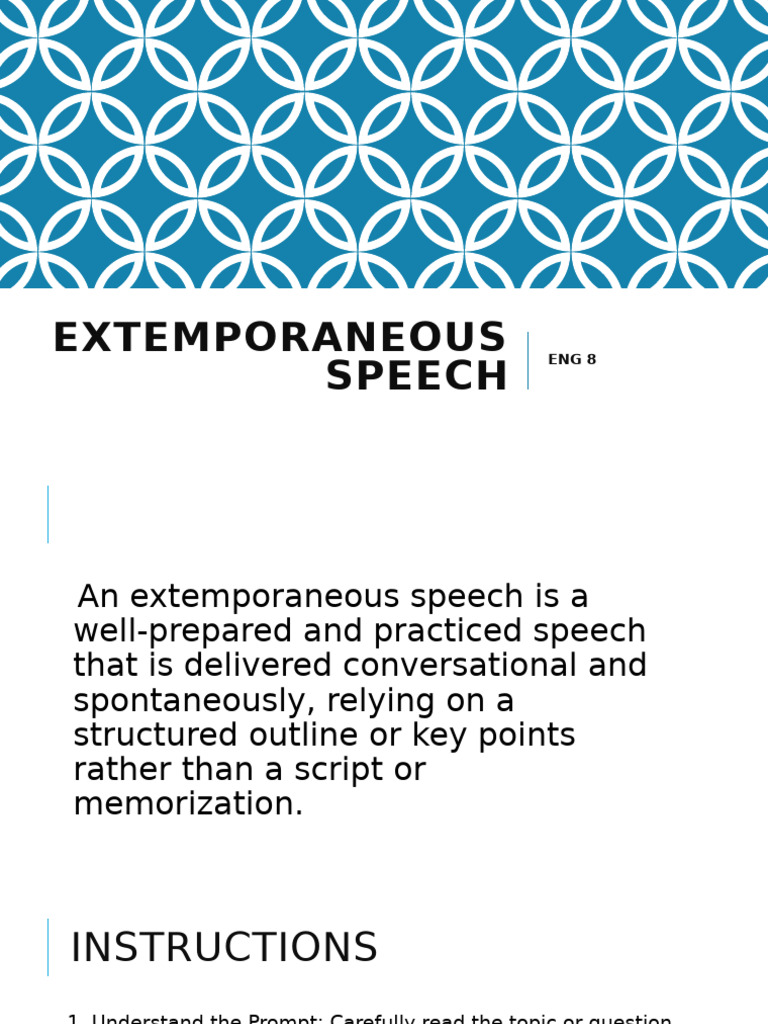 Understanding Extemporaneous Speech | PDF