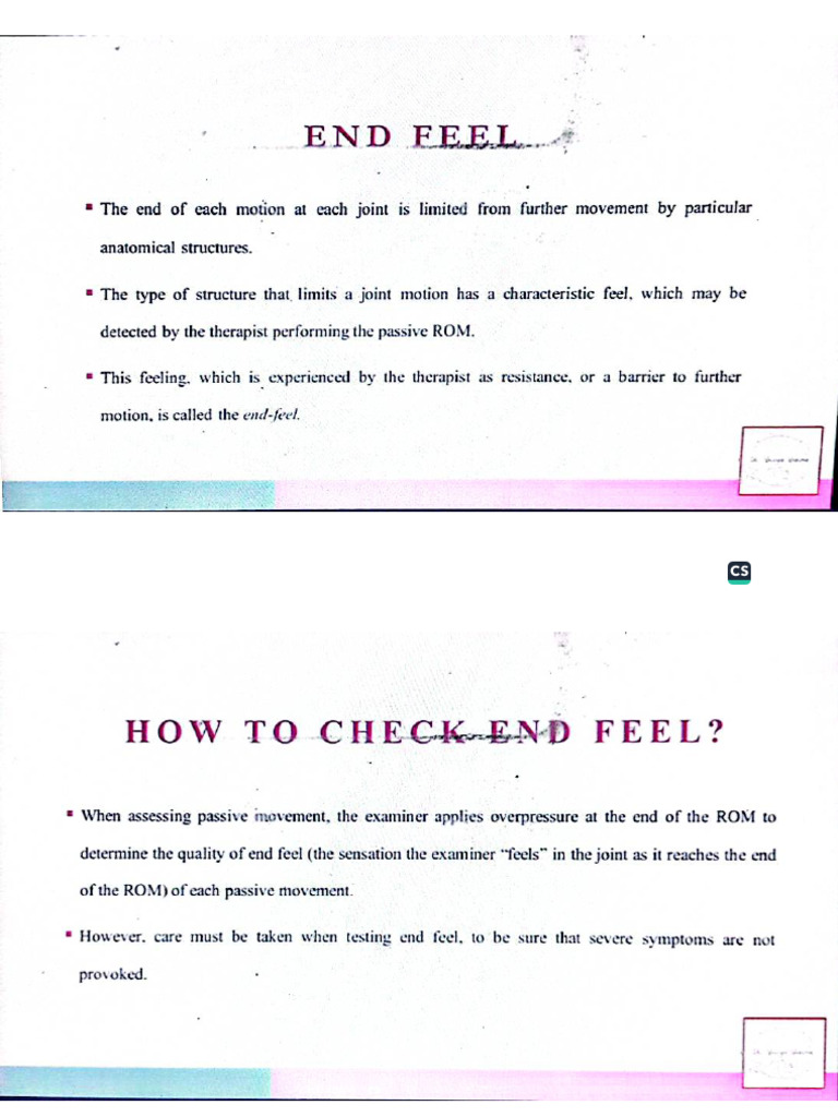 Normal End Feel | PDF