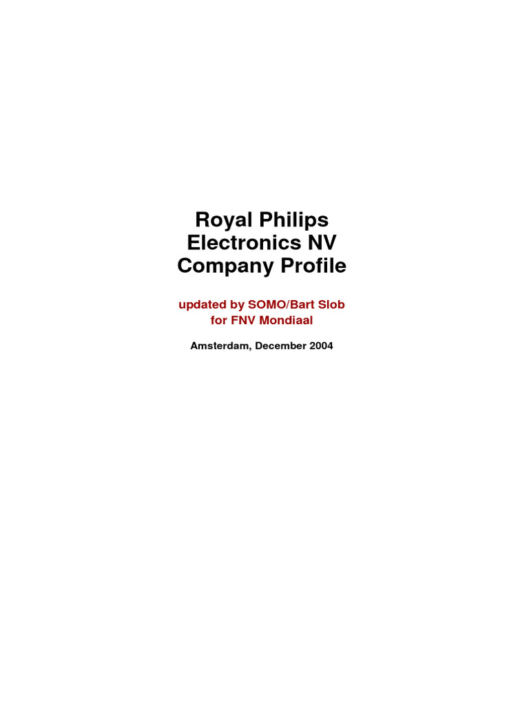 Philips Company Profile | PDF | Philips | Net Income