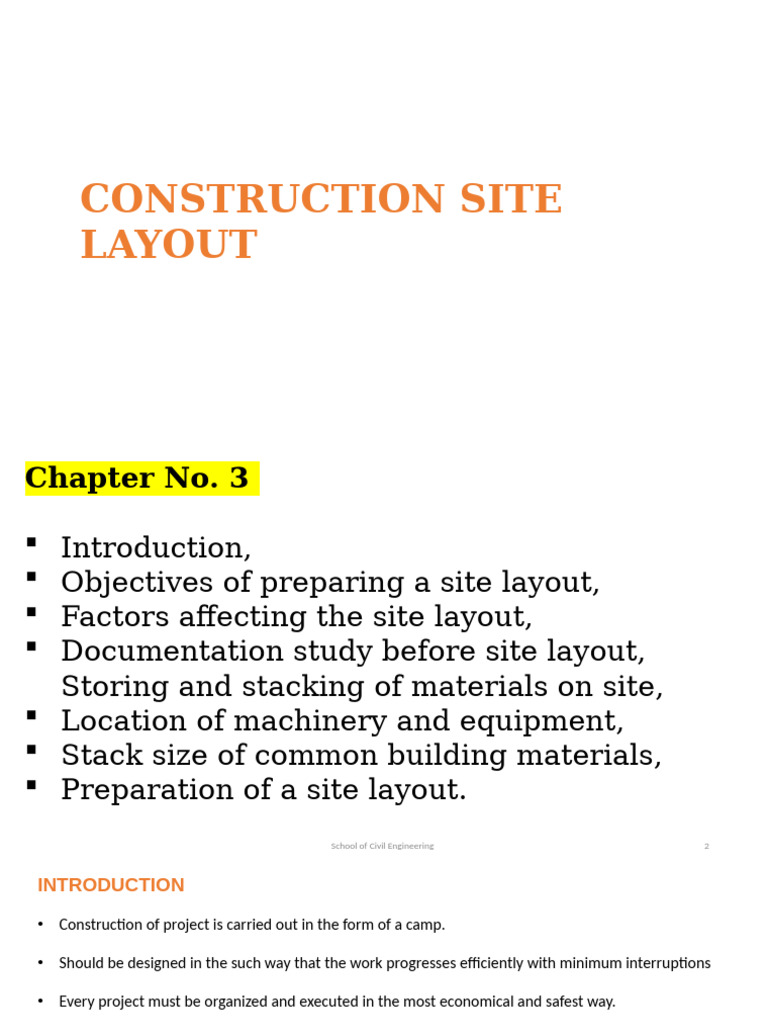 CH 3 - Construction Site Layout | PDF | Engineering | Concrete