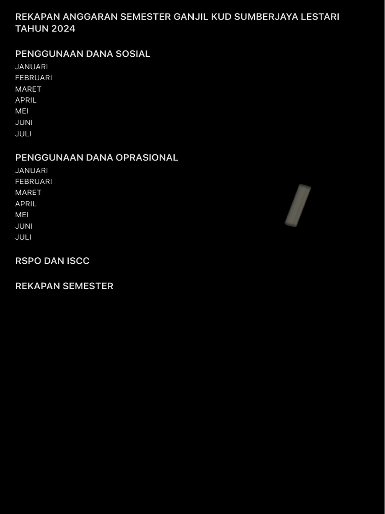 REKAPAN ANGGARAN SEMESTER GANJIL KUD SUMBERJAYA LESTARI TAHUN 2024… | PDF