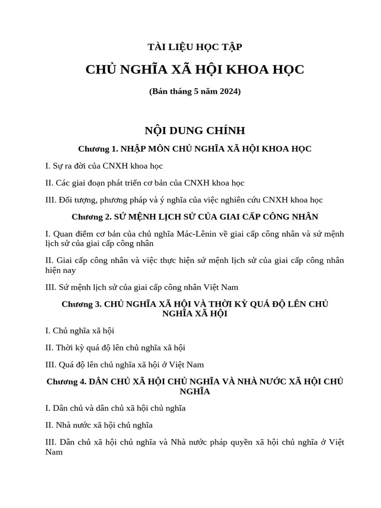 000.Tài liệu học tập CNXH 2-11-2024 | PDF