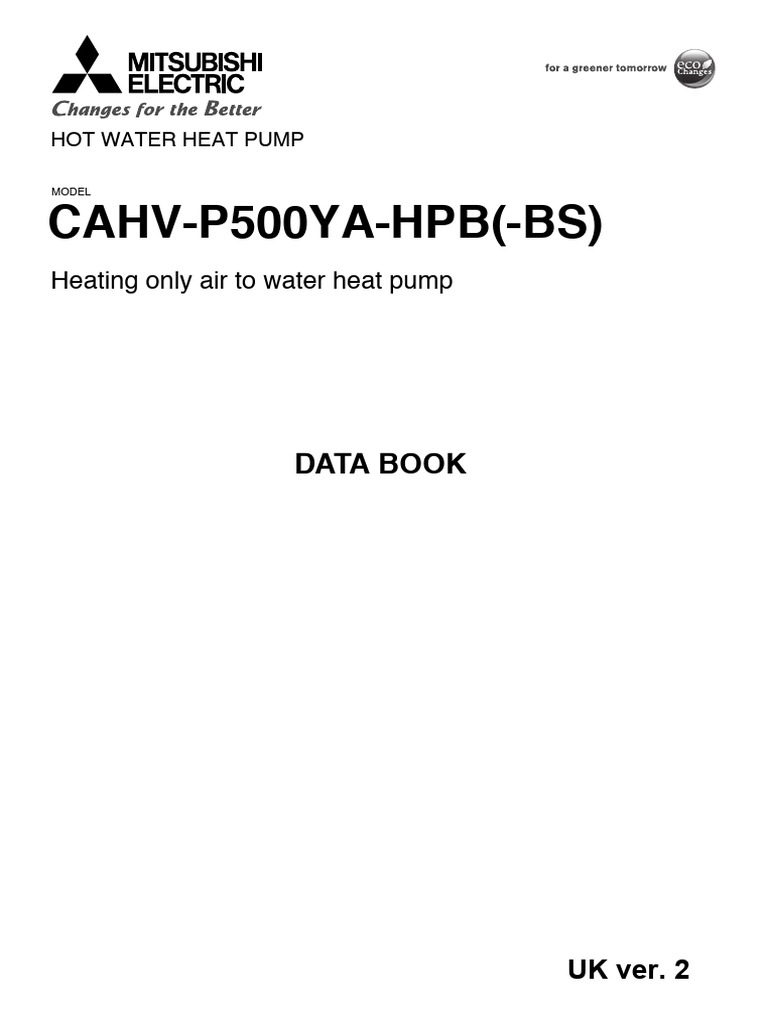 HeatPump CAHV-P500YA-HPB Databook | PDF | Heat Pump | Electrical Wiring