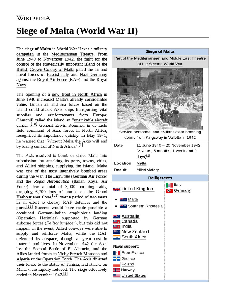 Siege_of_Malta_(World_War_II) | PDF | Military | Naval Warfare